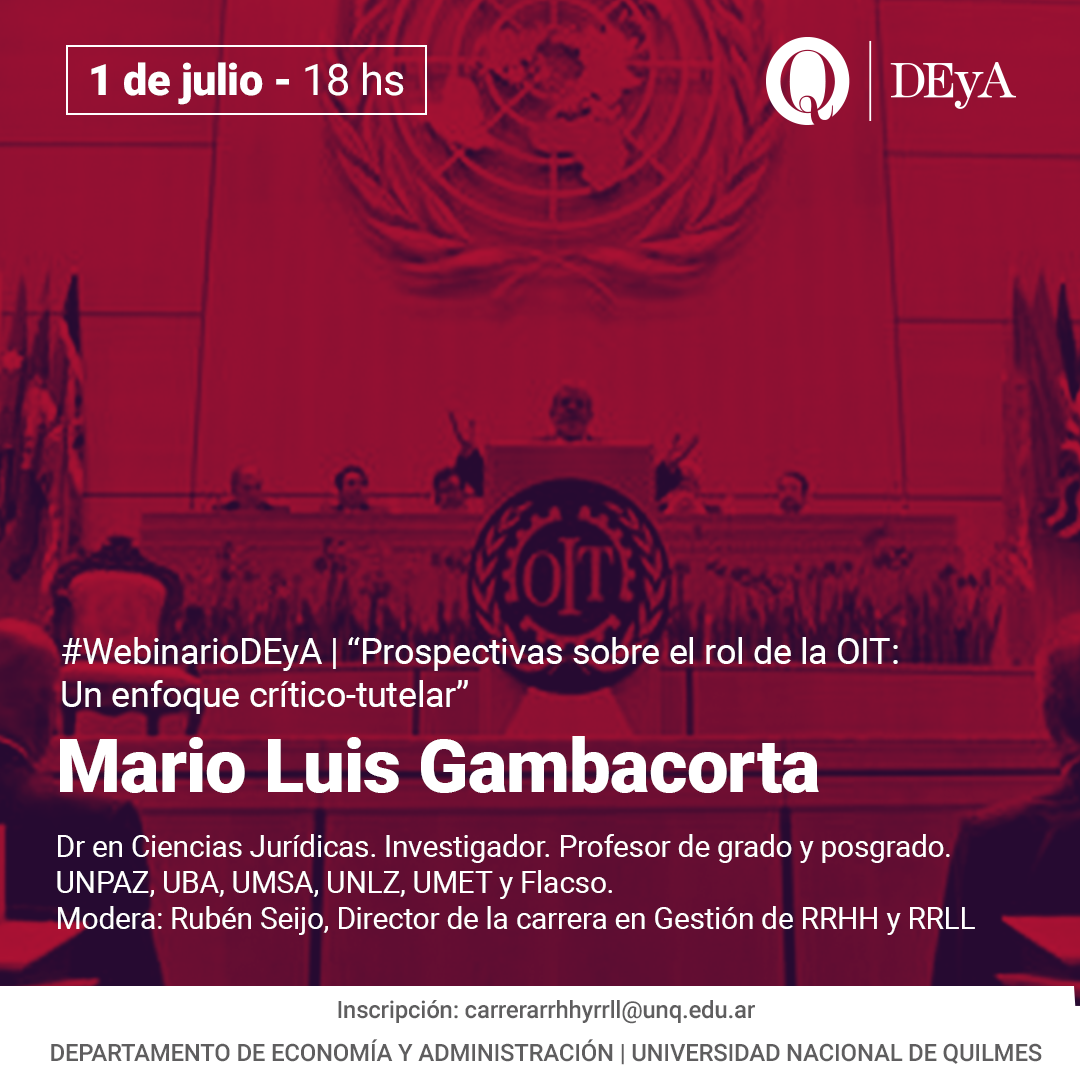 Prospectivas sobre el rol de la OIT: un enfoque crítico-tutelar – Departamento de Economía y ...